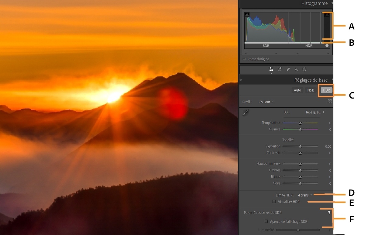 Modification et exportation en HDR - Lightroom Classic